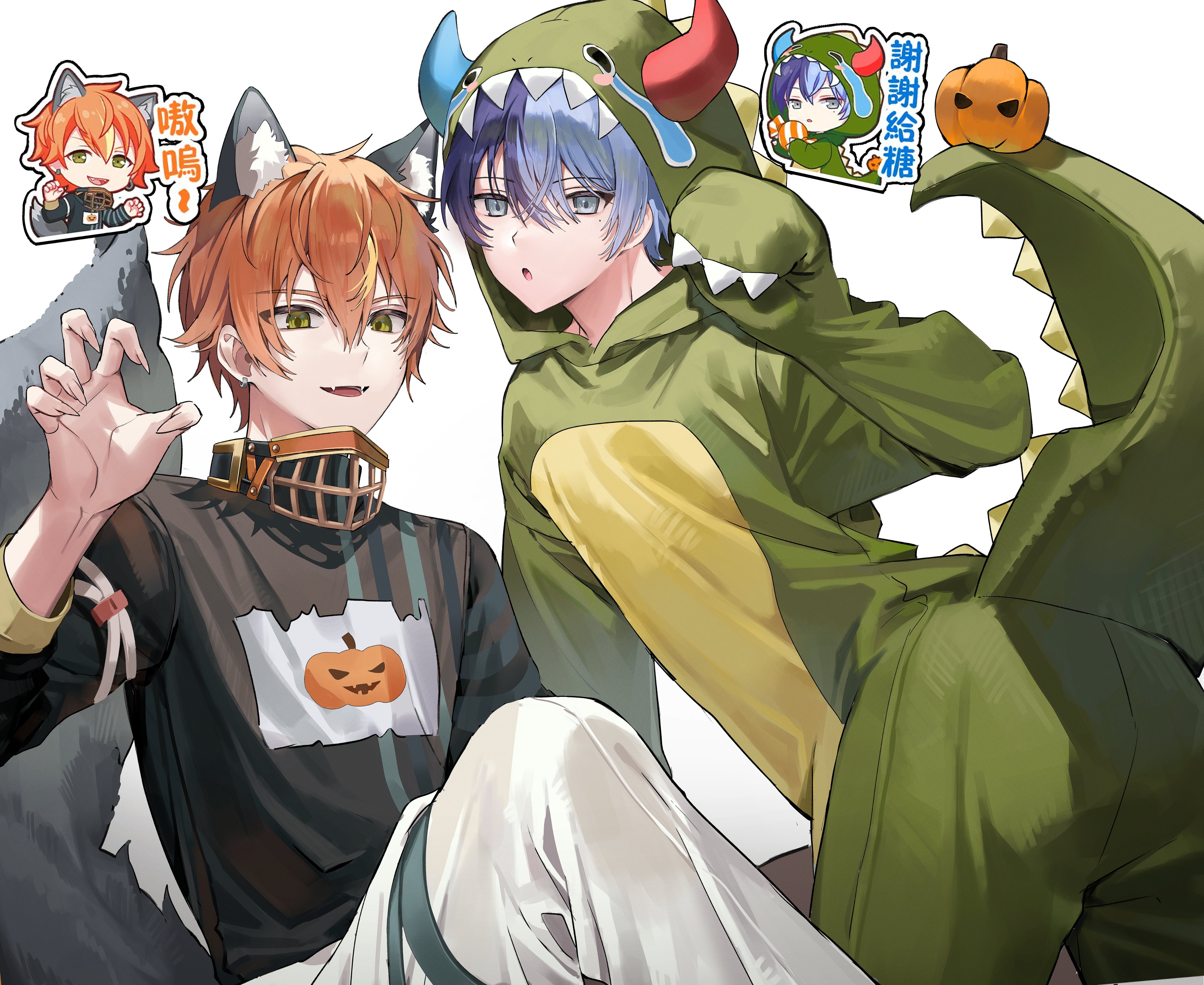 The Big ImageBoard (TBIB) - 2boys absurdres animal ears animal hood aoyagi touya blue eyes blue ...
