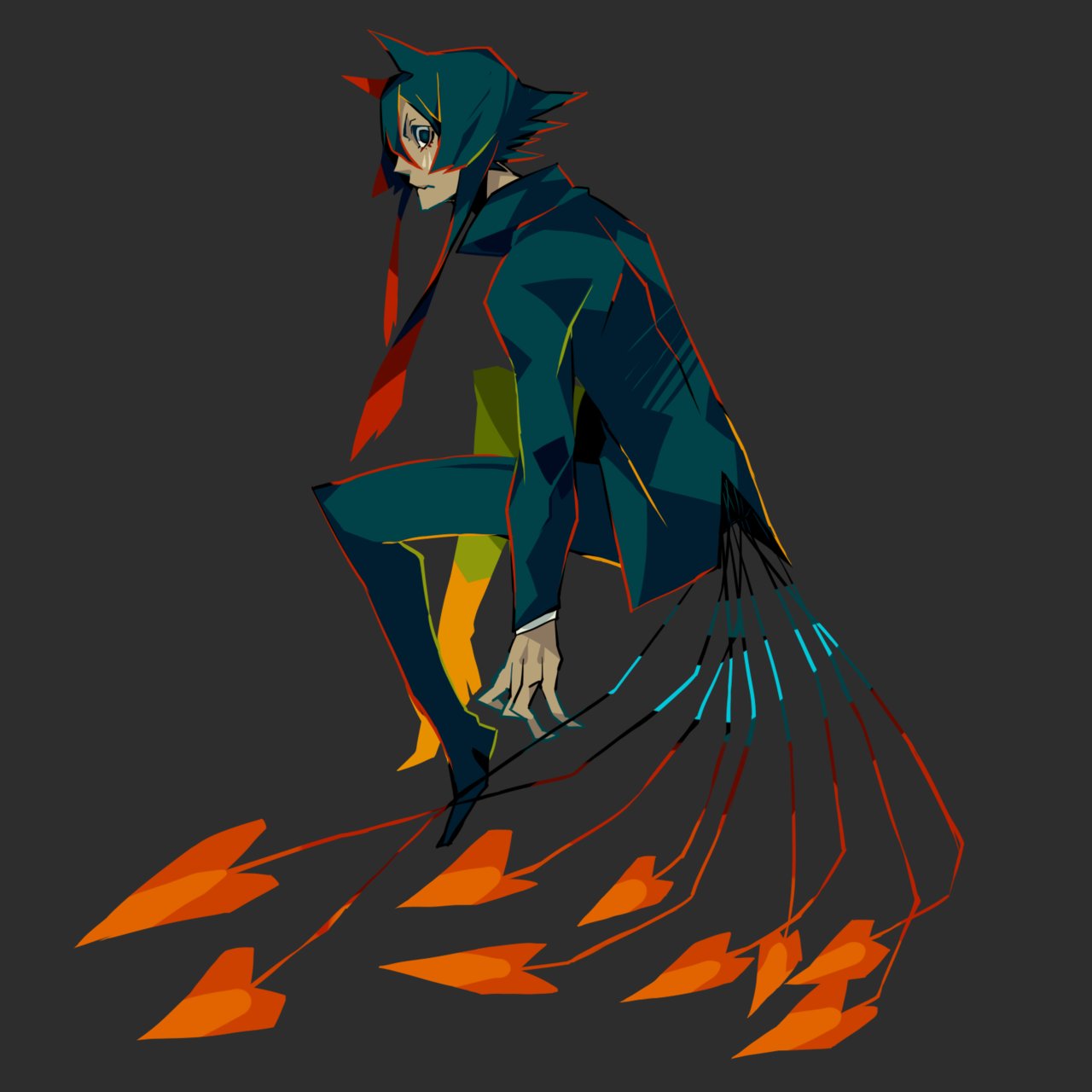 The Big ImageBoard (TBIB) - 1boy black background black eyes black hair black jacket demon boy ...