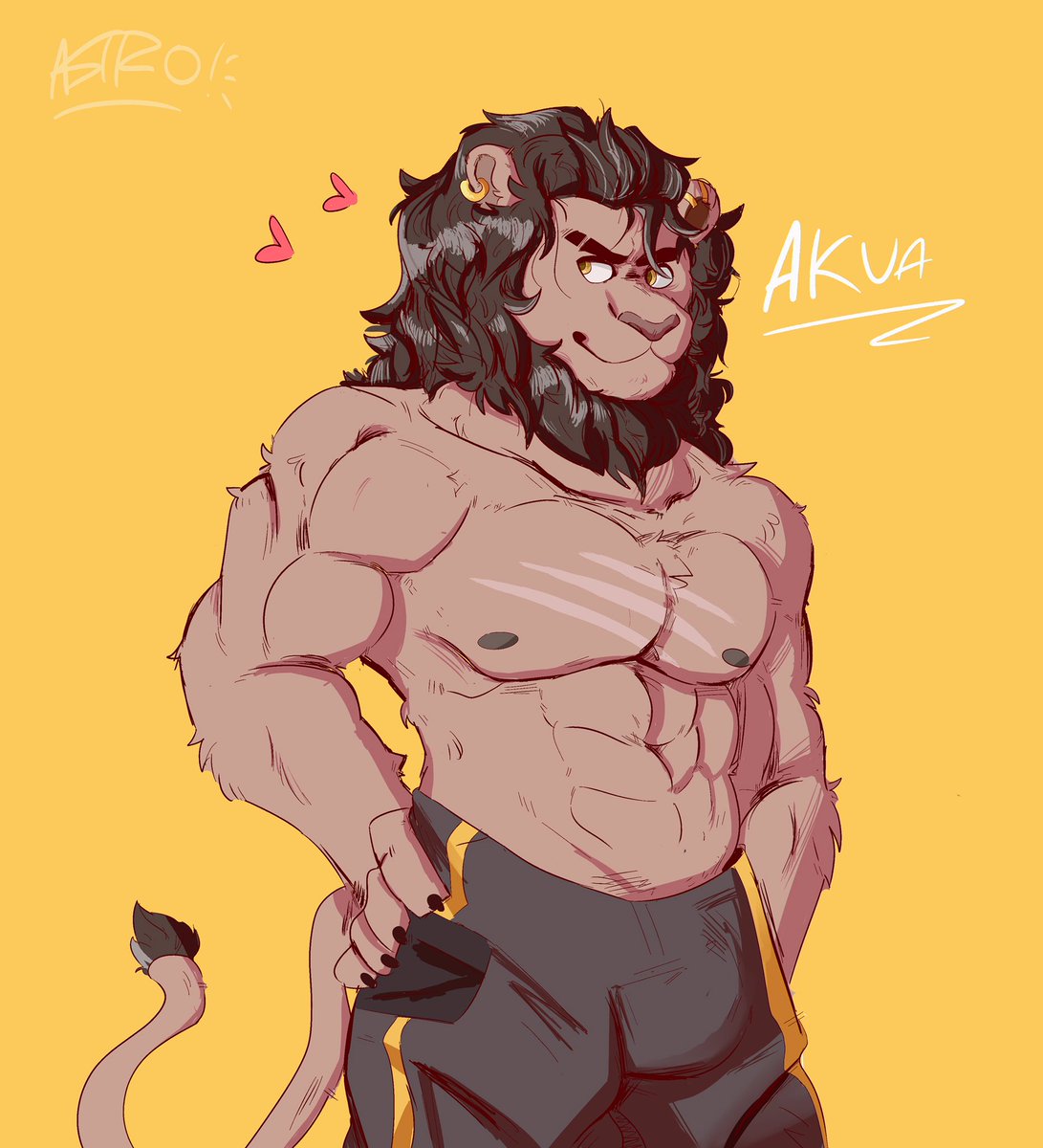 The Big ImageBoard (TBIB) - abs anthro biceps black bottomwear black clothing black hair black ...