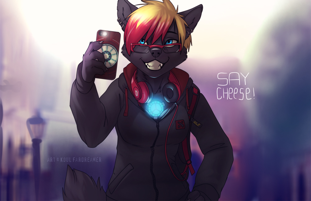 The Big ImageBoard (TBIB) - 5 fingers anthro arc reactor black lips black nose blonde hair blue ...