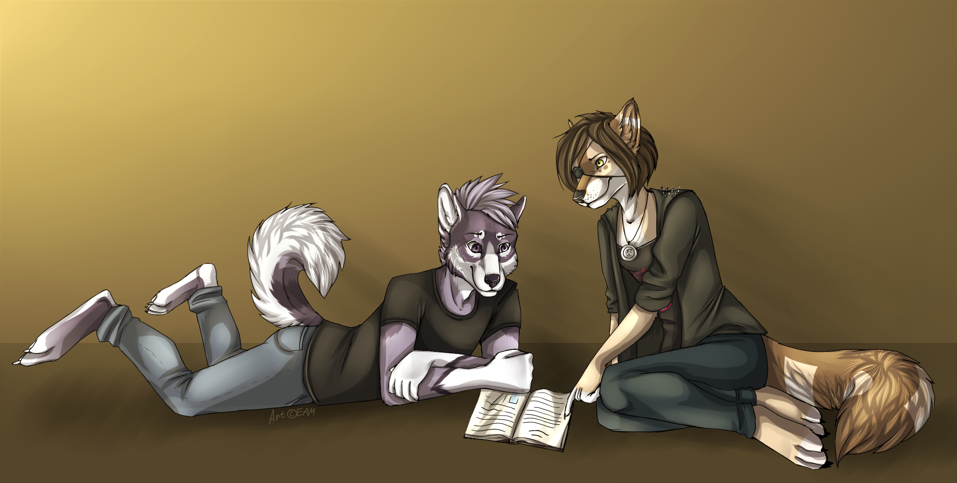 The Big ImageBoard (TBIB) - 5 fingers anthro barefoot black nose book brown hair canid canine ...