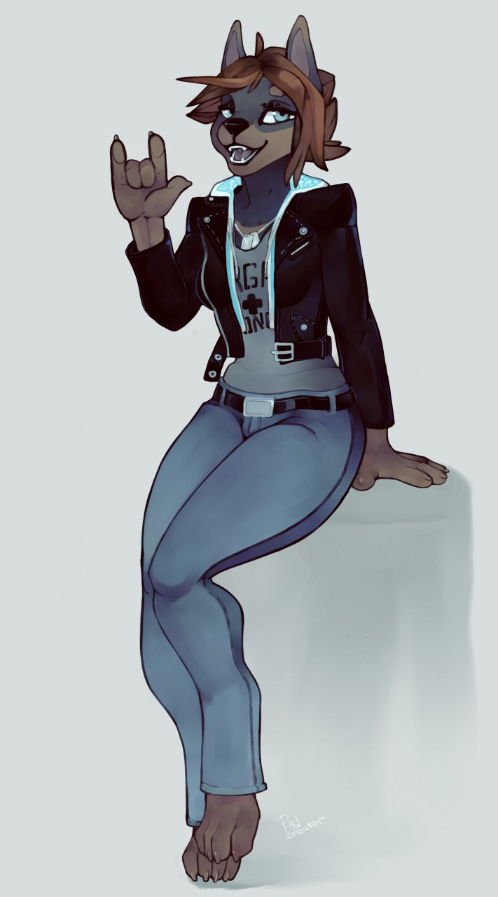 The Big ImageBoard (TBIB) - 4 toes 5 fingers barefoot black nose brown hair canine clothed ...