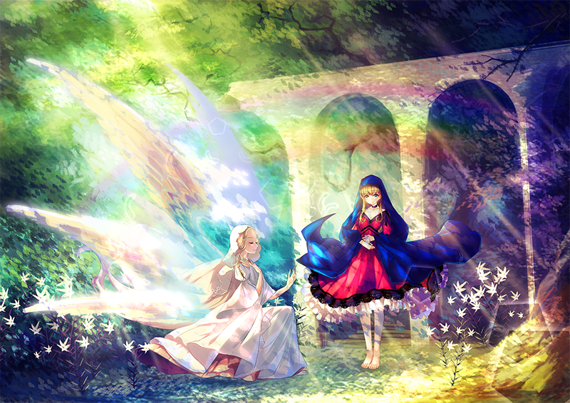 The Big Imageboard Tbib 2girls Angel Angel Wings Barefoot Blonde