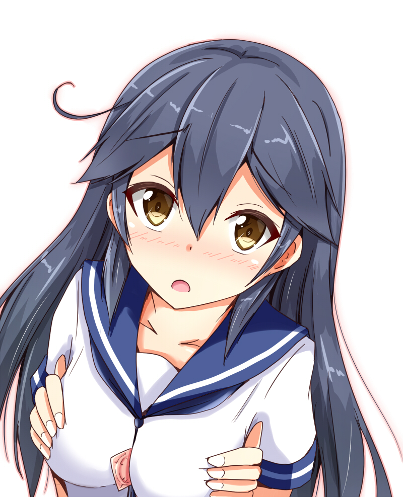The Big Imageboard Tbib 1girl Ahoge Aikawa Ryou Between Breasts