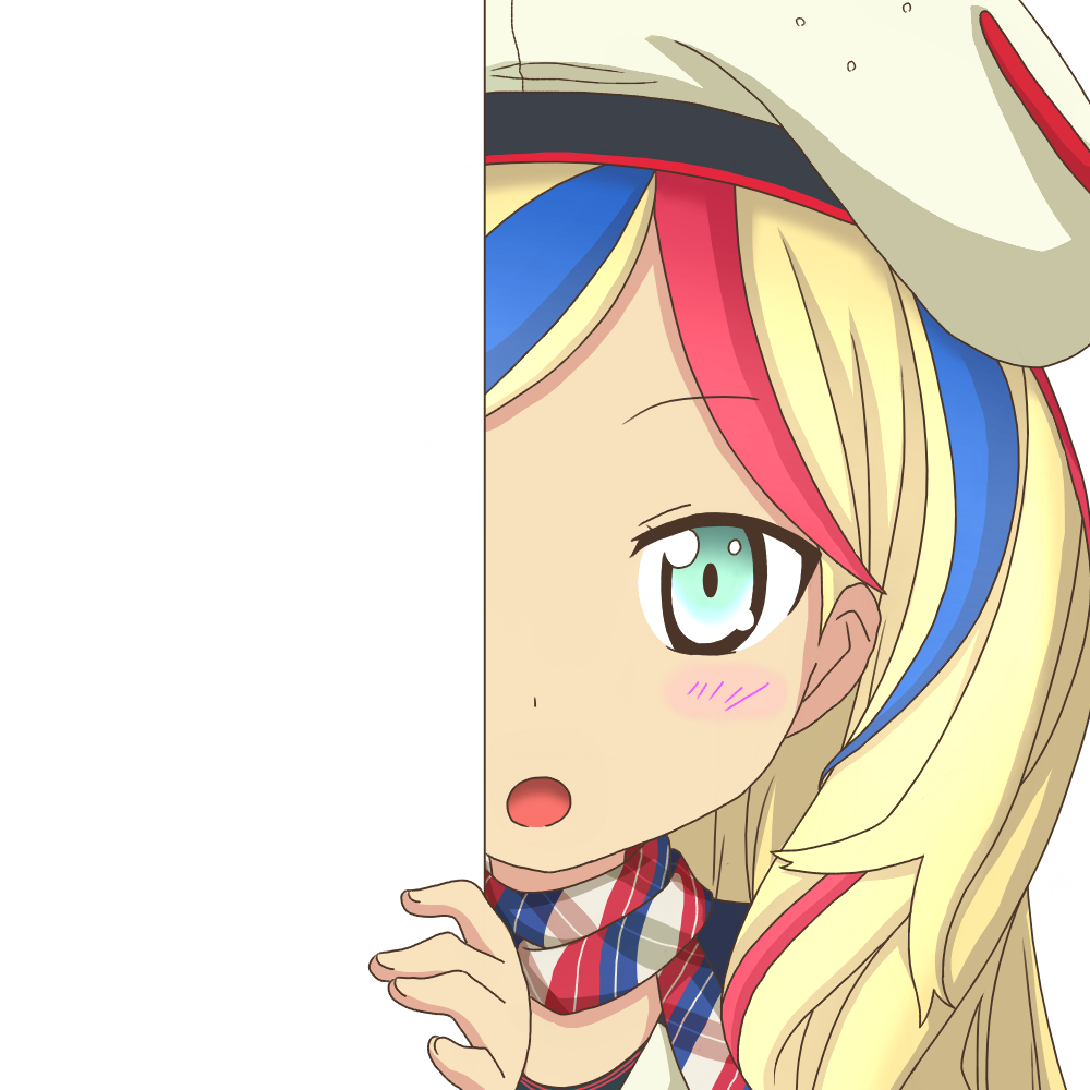 The Big Imageboard Tbib 1girl Blonde Hair Blue Eyes Blue Hair Blush