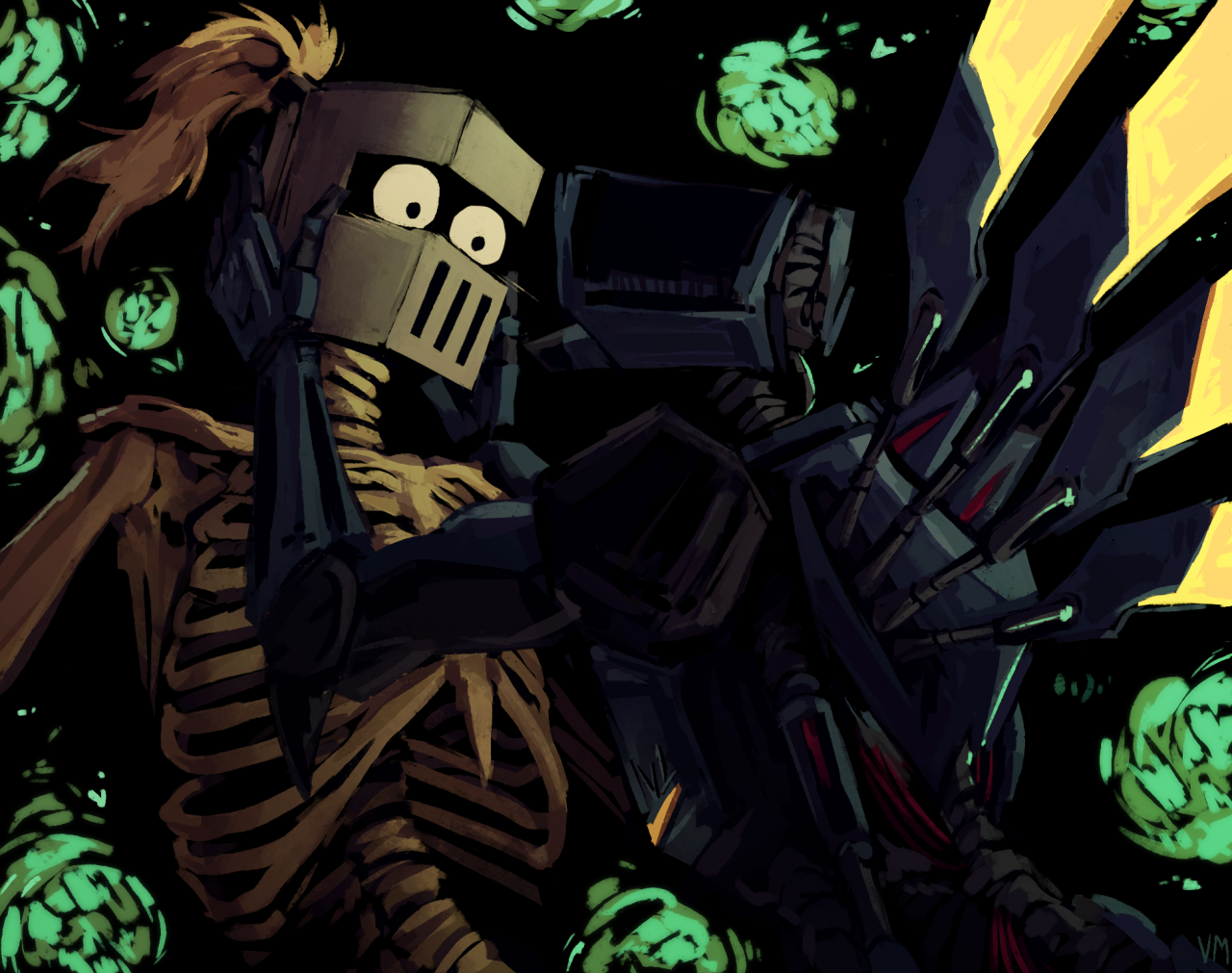 The Big ImageBoard (TBIB) - ambiguous/ambiguous ambiguous gender armor blush bone duo headgear ...