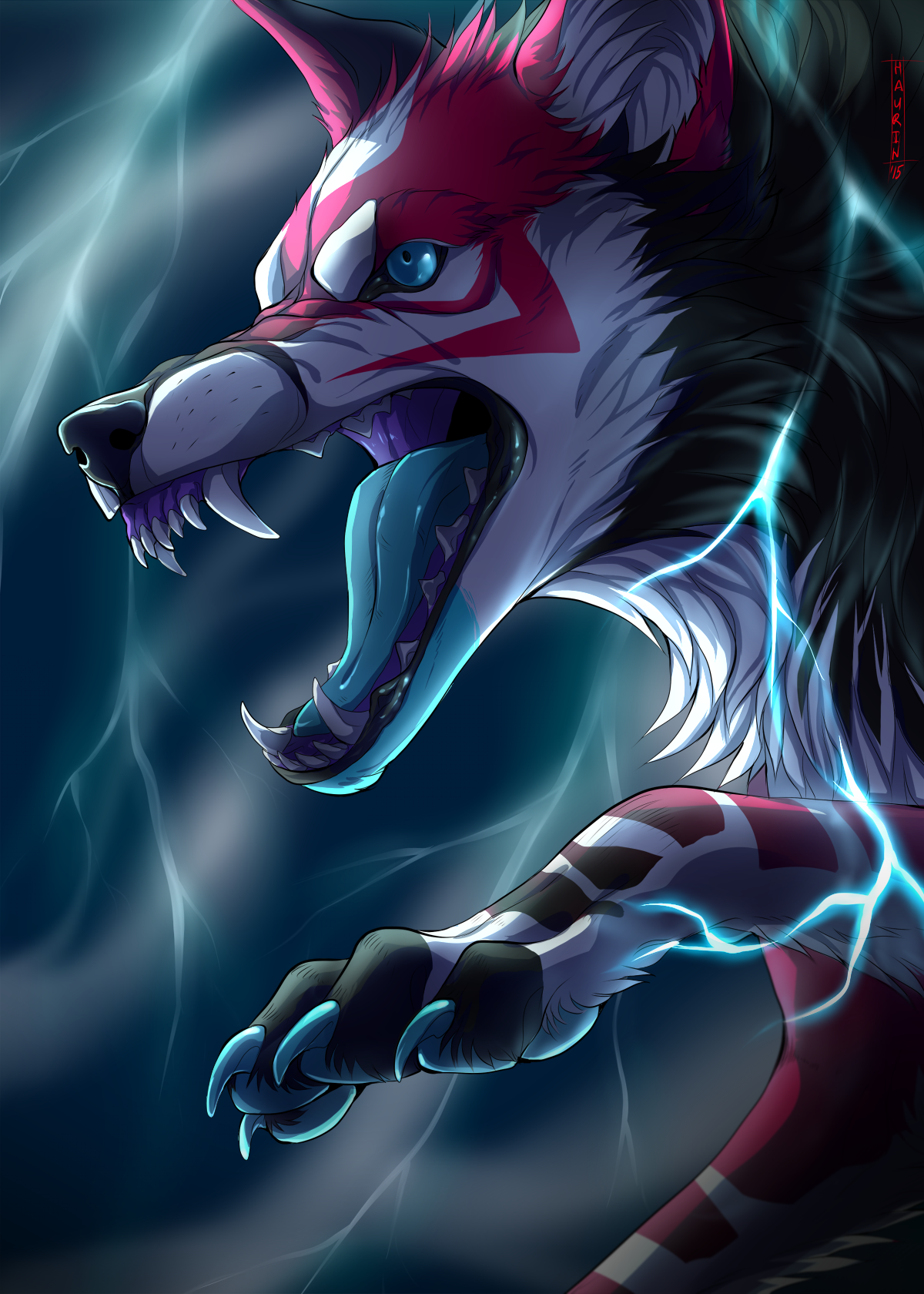 The Big ImageBoard (TBIB) - 2015 ambiguous gender black fur black lips black nose blue eyes blue ...