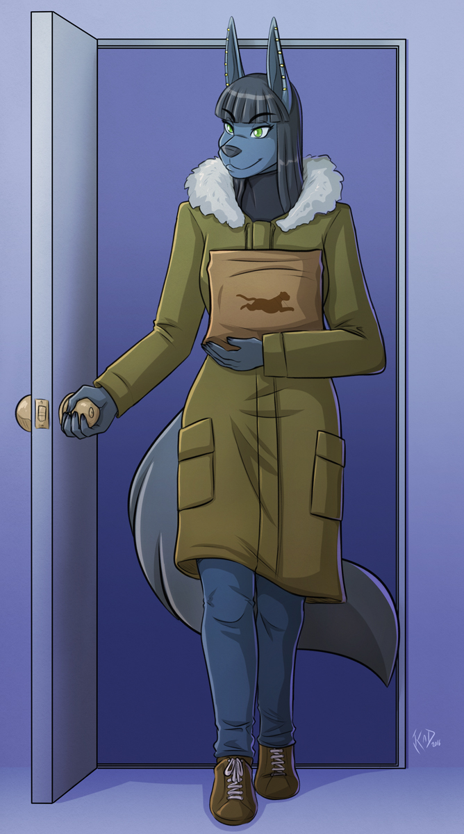 The Big ImageBoard (TBIB) - anthro anubian jackal bag black hair boots canid canine canis ...