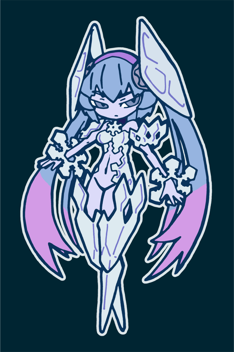 The Big Imageboard Tbib 1girl Blue Eyes Blue Hair Blue Skin Chibi