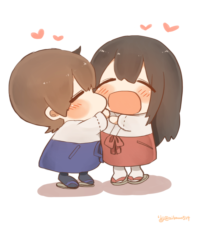 The Big ImageBoard (TBIB) - 2girls = = akagi (kancolle) black hair ...