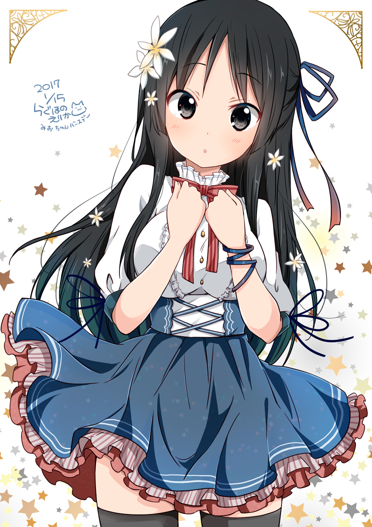 The Big ImageBoard (TBIB) - akiyama mio black eyes black hair black legwear breasts dated dress ...