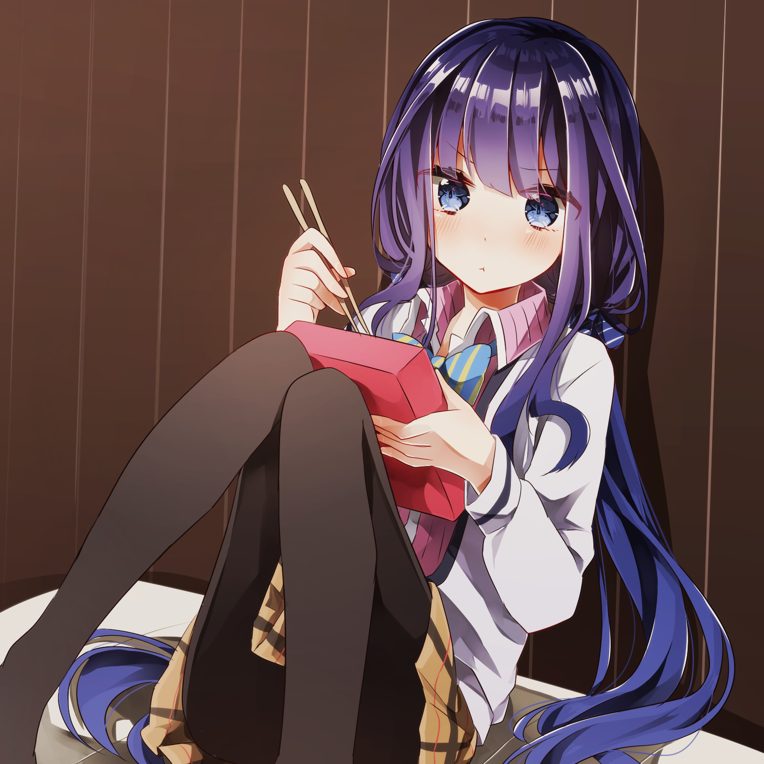 The Big Imageboard Tbib Adagaki Aki Black Hair Black Legwear Blush