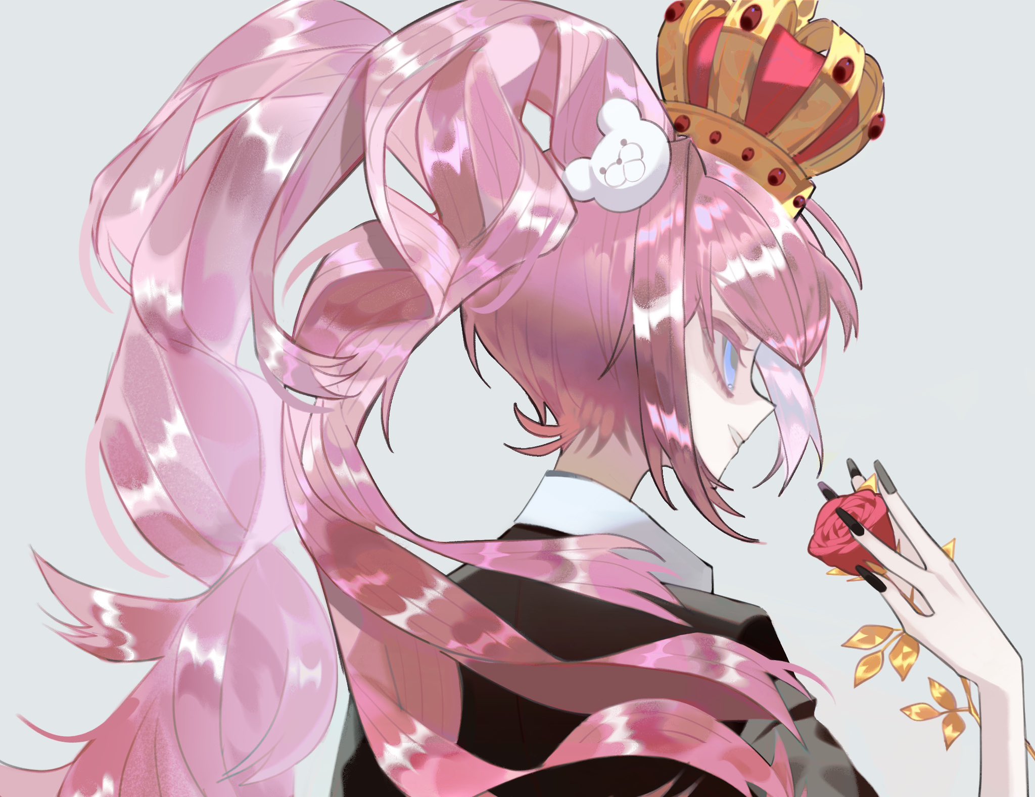 The Big ImageBoard (TBIB) - 1girl bear hair ornament black nails black ...