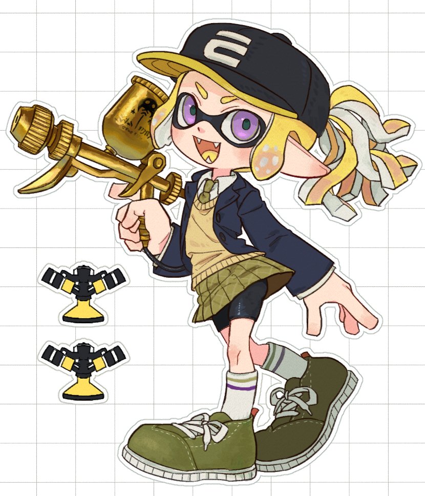 The Big ImageBoard (TBIB) - 1girl aerospray (splatoon) baseball cap bike shorts black hat blonde ...