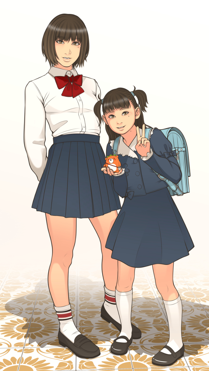 The Big ImageBoard (TBIB) - 2girls age difference brown hair child multiple girls pleated skirt ...