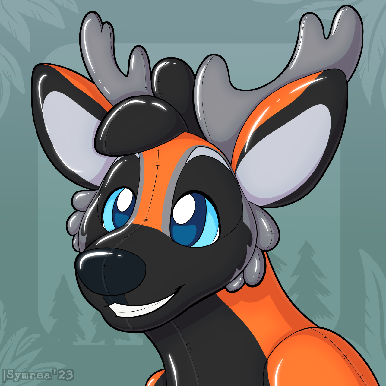 The Big ImageBoard (TBIB) - 1:1 animate inanimate antlers blue eyes ...