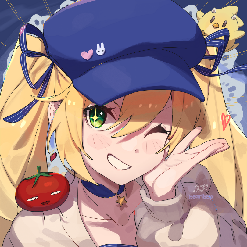 The Big ImageBoard (TBIB) - 1girl bearibop blonde hair blue hat dokibird (vtuber) dokibird ...