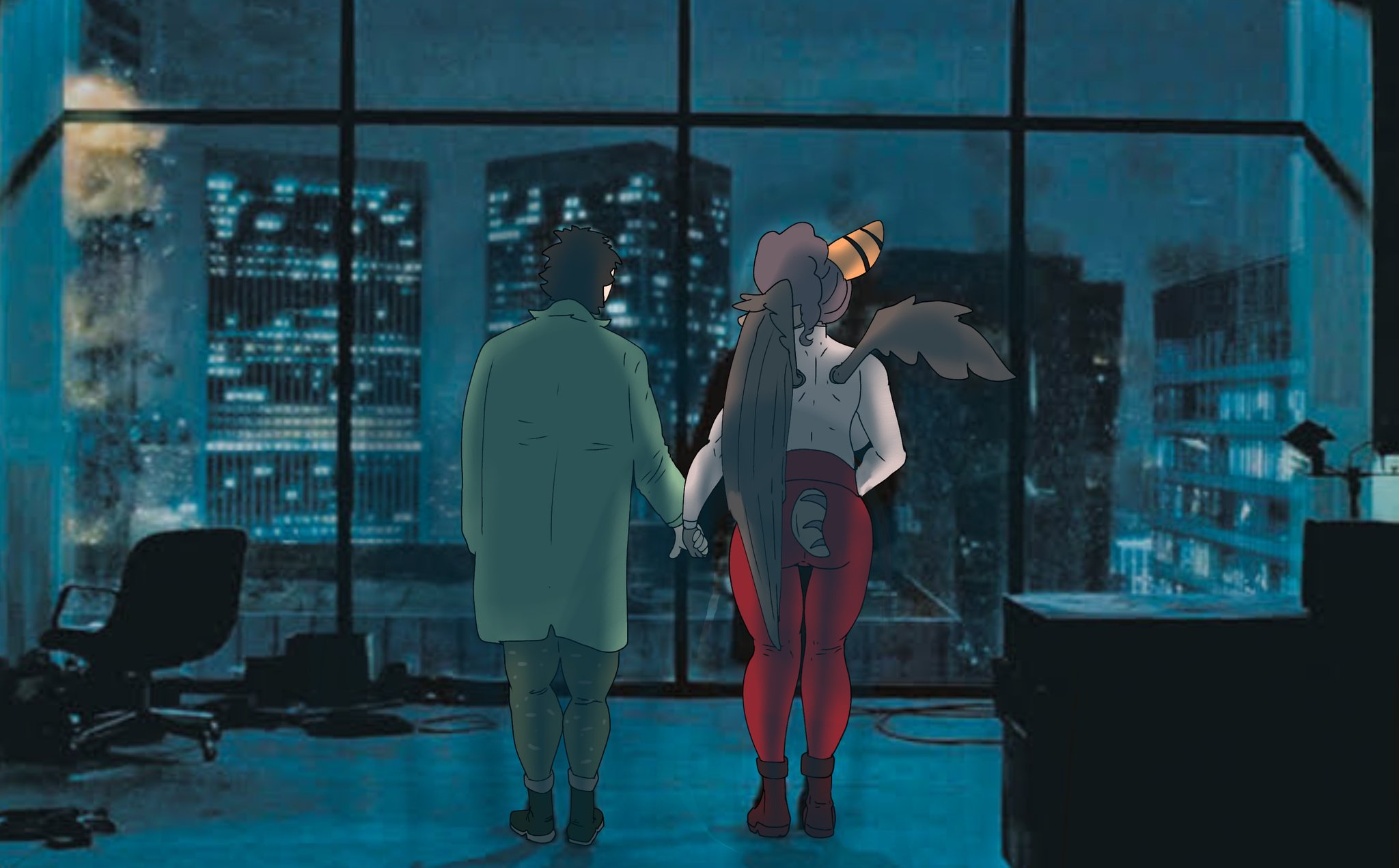 The Big ImageBoard (TBIB) - 2024 5 fingers anon (snoot game) anthro black hair broken wing brown ...