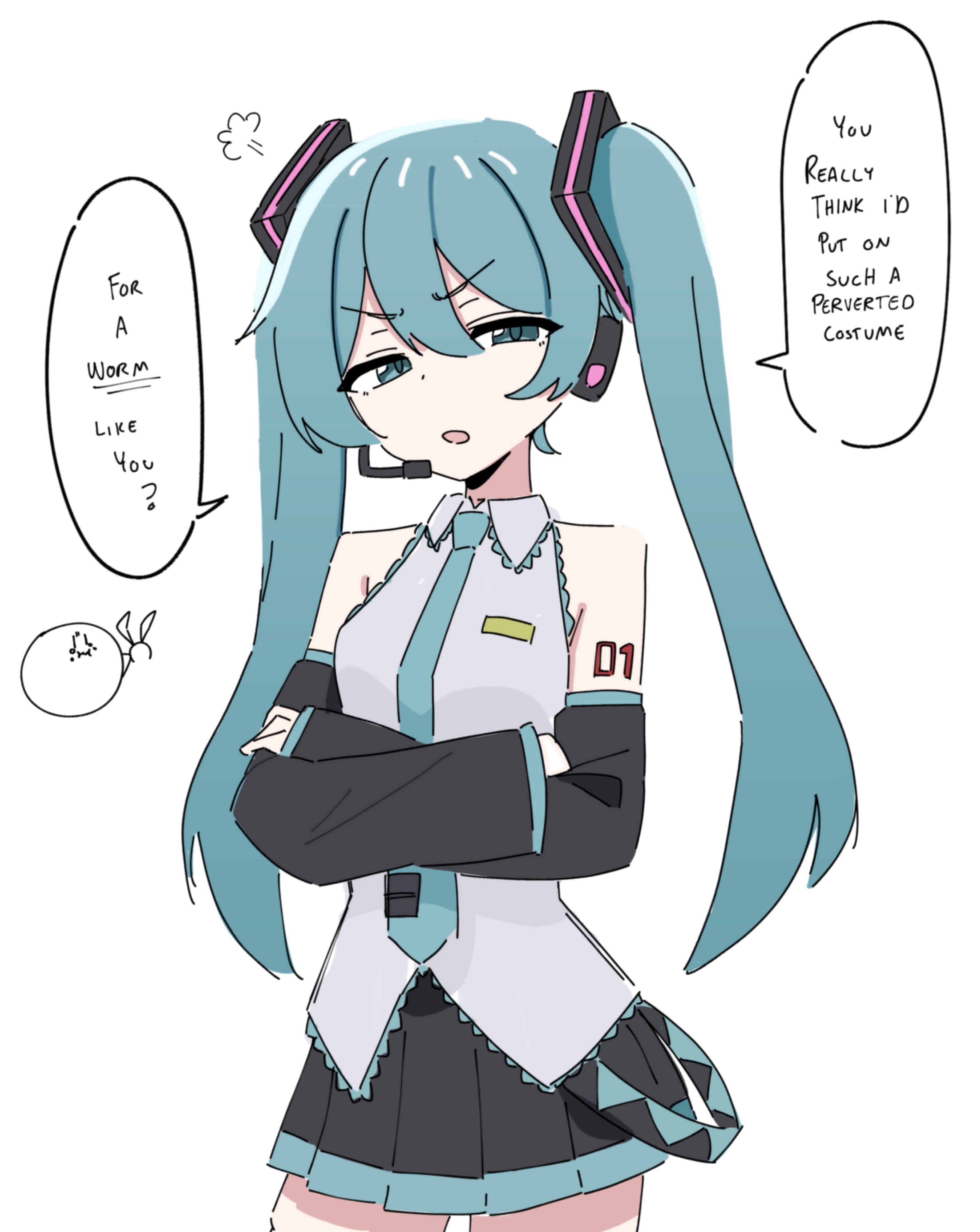 The Big Imageboard Tbib 1girl Absurdres Anger Vein Angry Aqua Hair