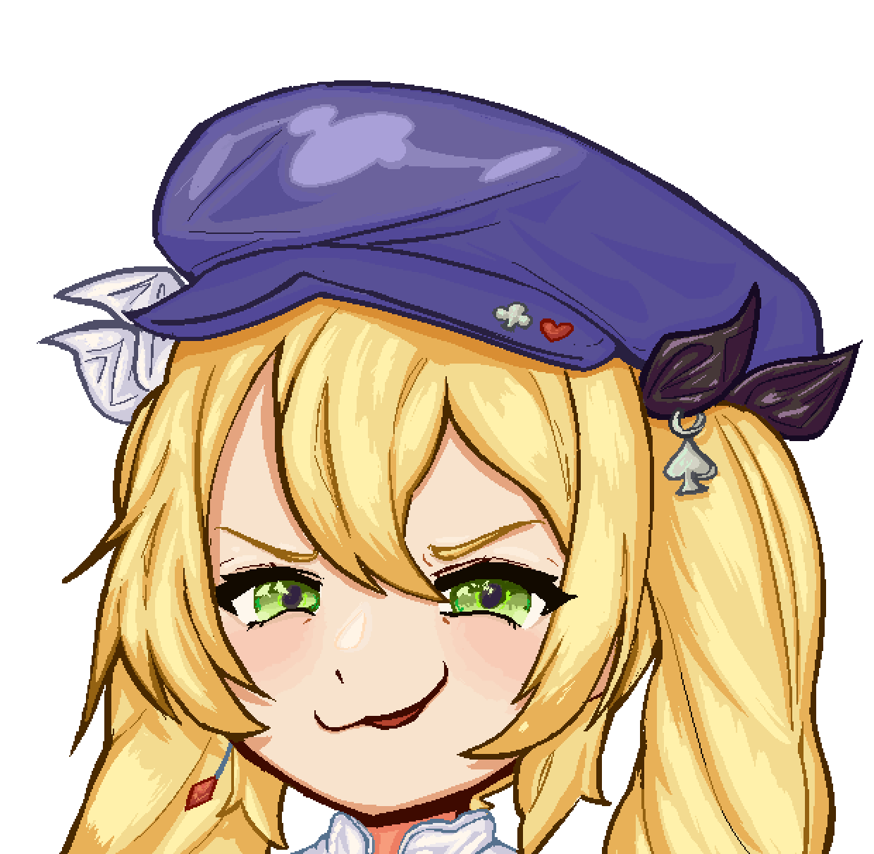 The Big ImageBoard (TBIB) - 1girl :3 aocoa blonde hair blue hat crooked smile dokibird (vtuber ...