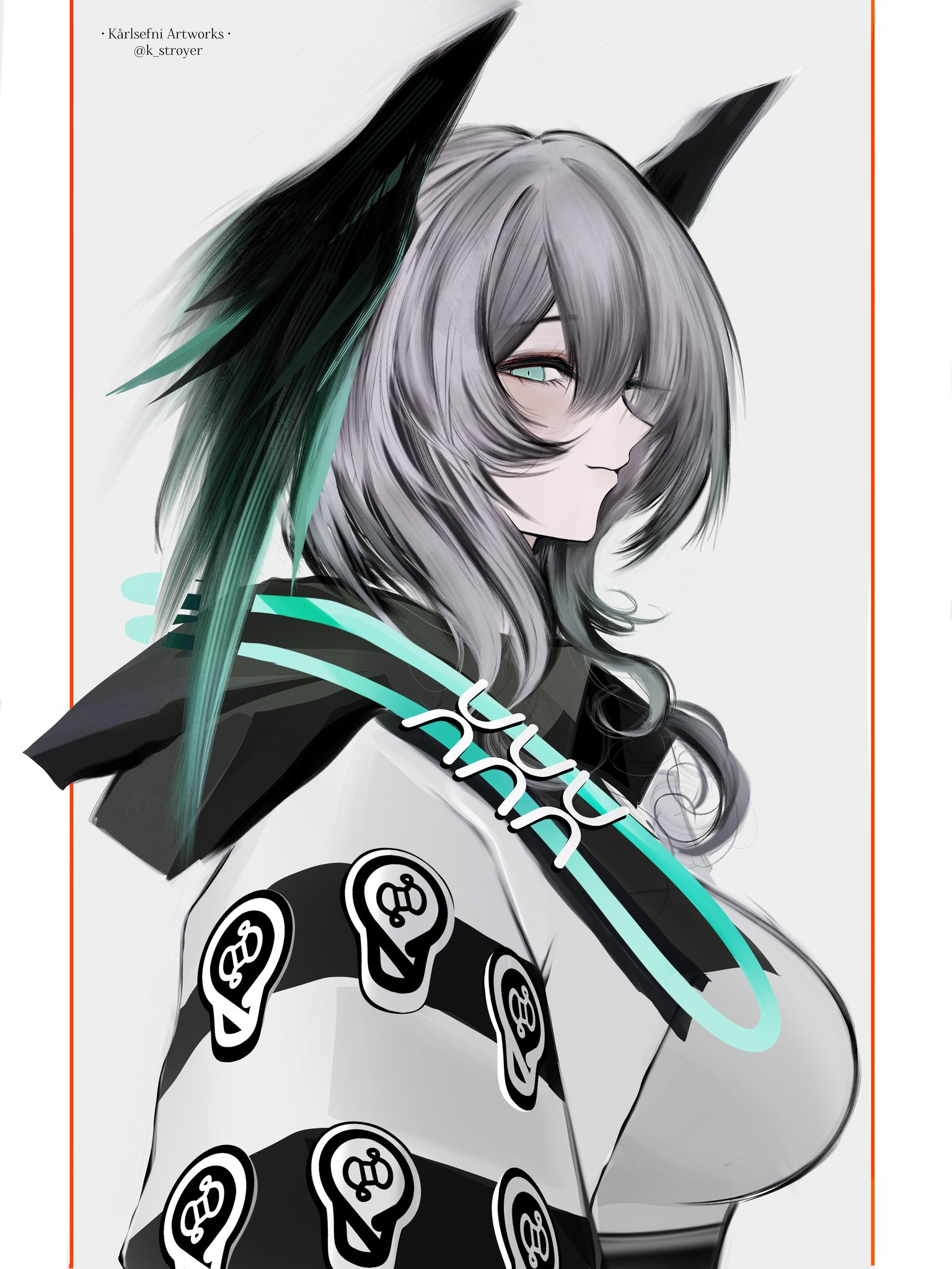 The Big ImageBoard (TBIB) - 1girl arknights black feathers black hood ...