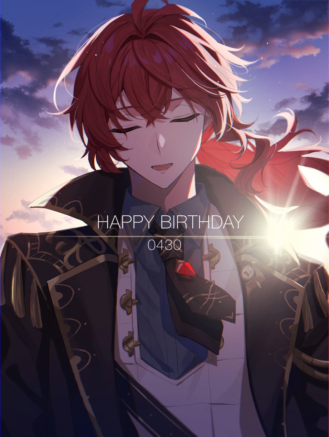 The Big ImageBoard (TBIB) - 1boy :d antenna hair belt black belt black coat black necktie closed ...