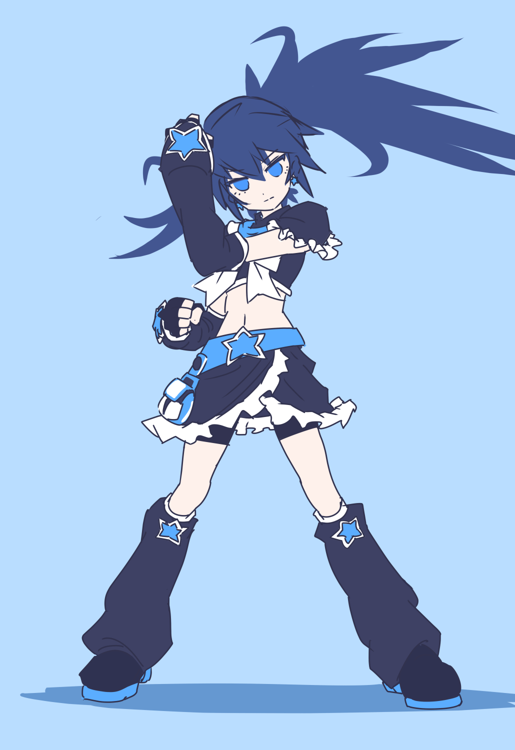 The Big ImageBoard (TBIB) - 1girl 32zzz black arm warmers black hair black rock shooter black ...