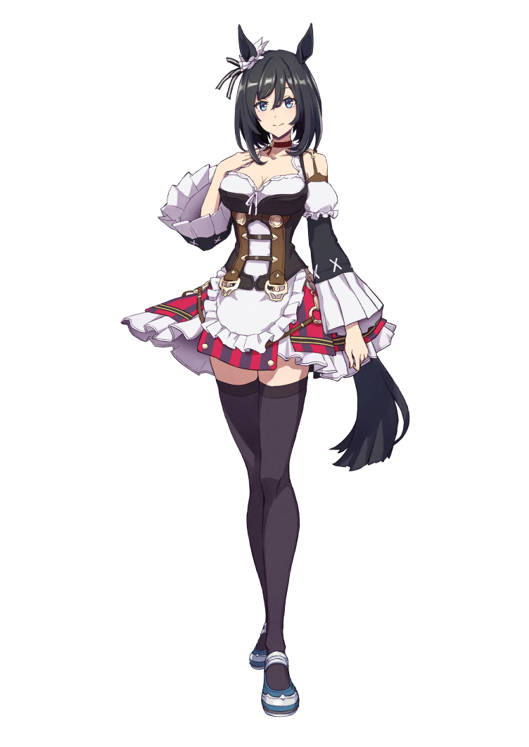 The Big ImageBoard (TBIB) - 1girl animal ears apron black thighhighs breasts cleavage detached ...