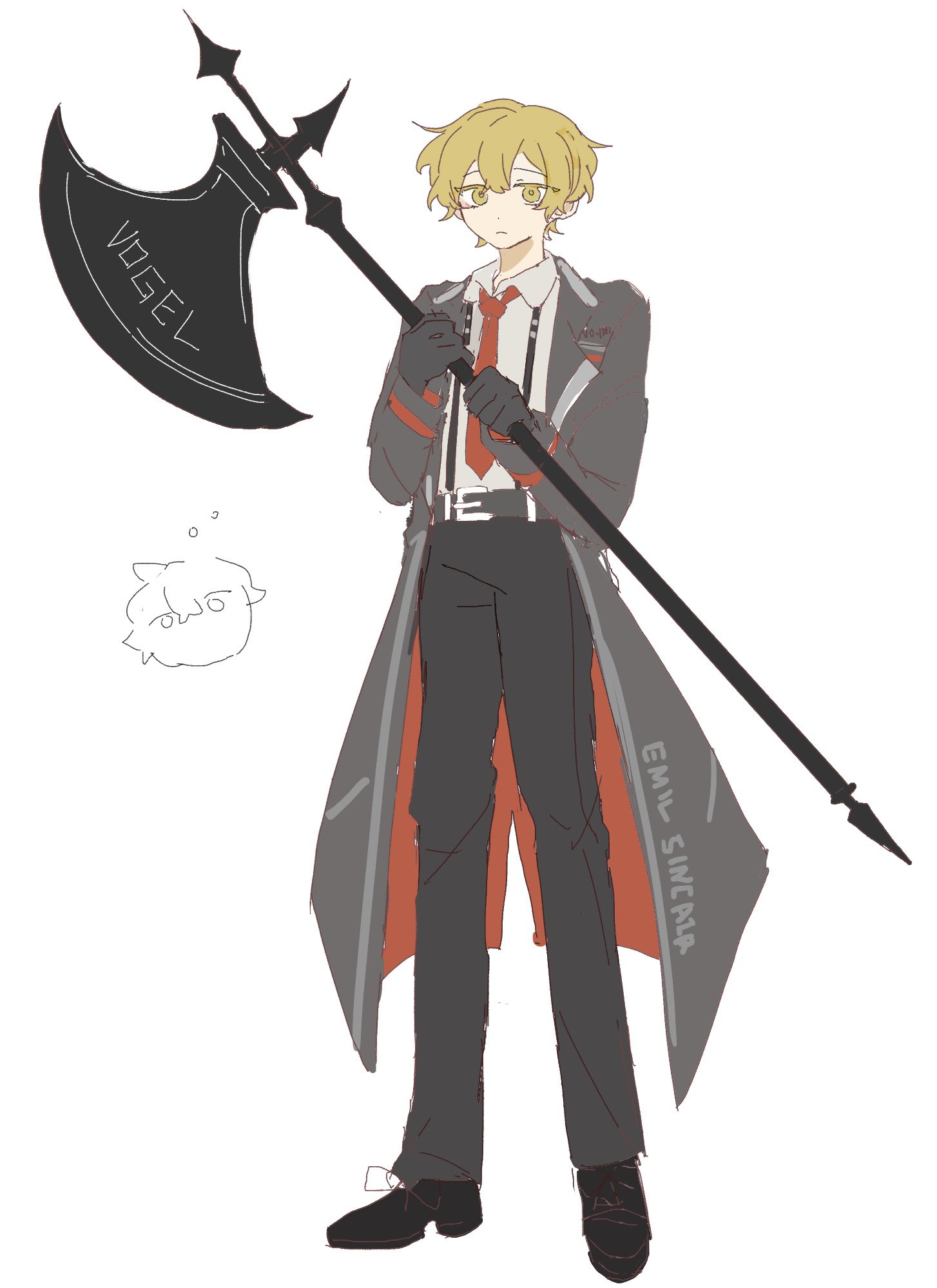 The Big ImageBoard (TBIB) - 1boy black gloves black suit blonde hair ...