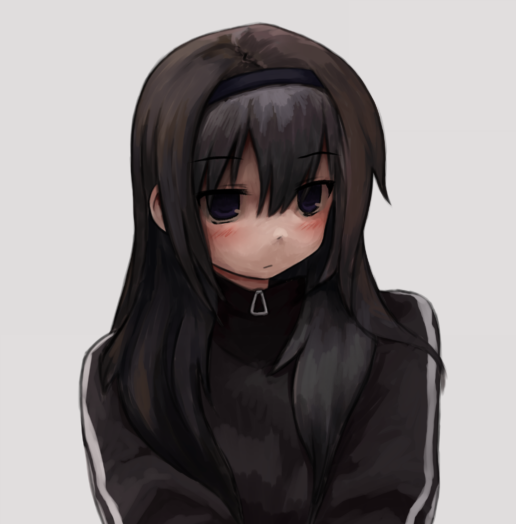 The Big ImageBoard (TBIB) - 1girl akemi homura black eyes black hair black hairband black jacket ...