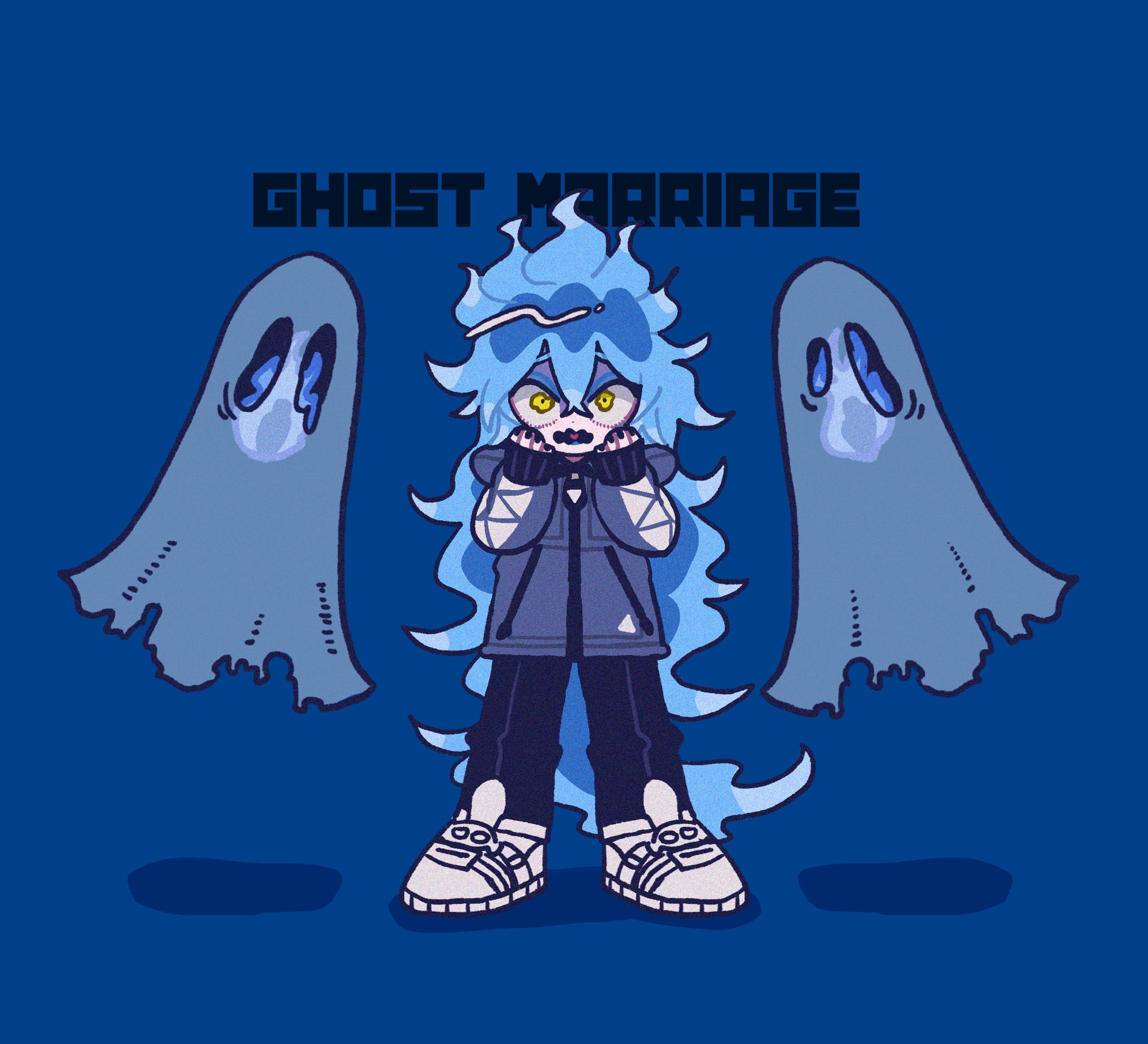 The Big ImageBoard (TBIB) - 1boy blue background blue hair blue theme ...