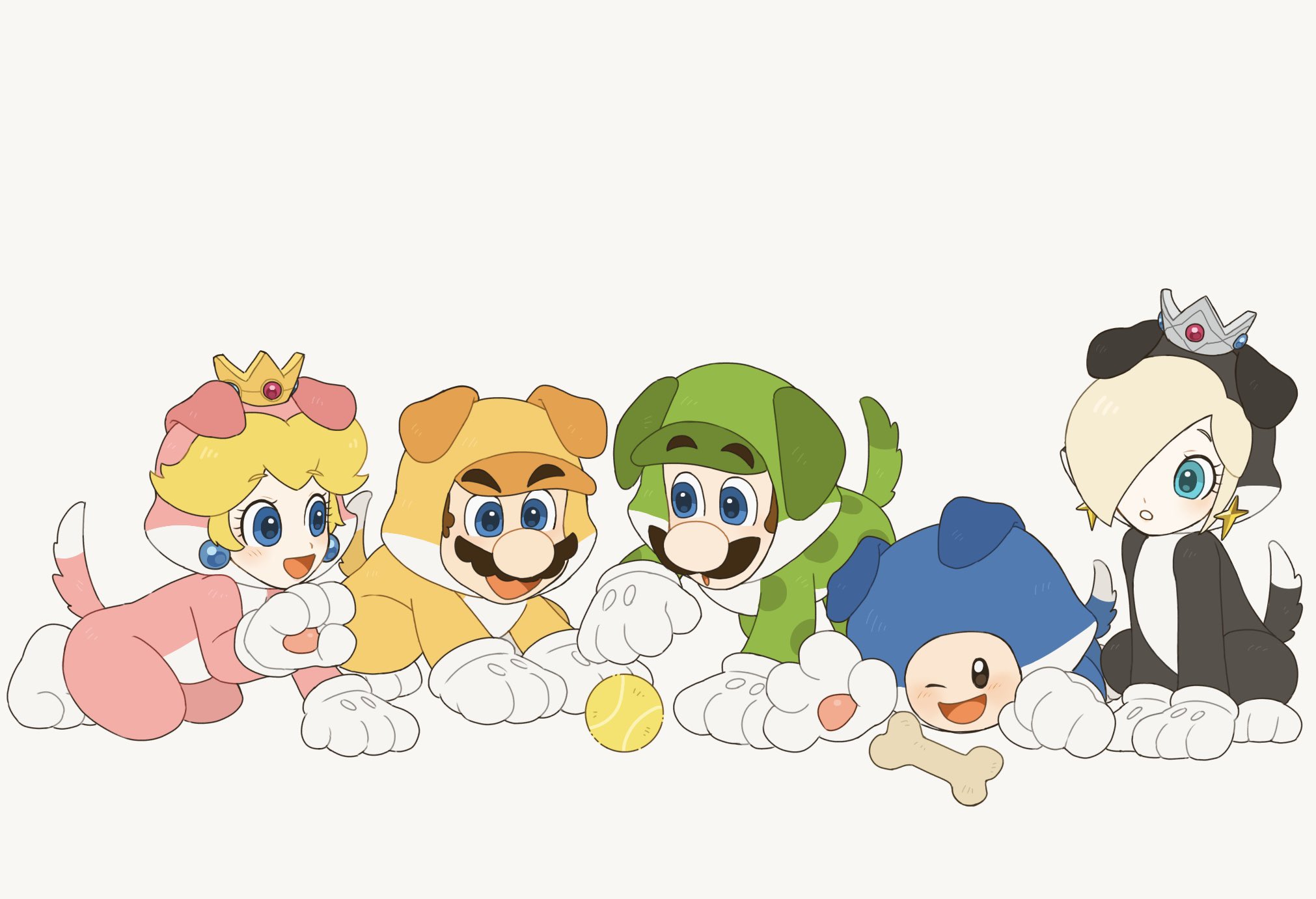 The Big ImageBoard (TBIB) - 2girls 3boys adapted costume animal costume blonde hair blue eyes ...