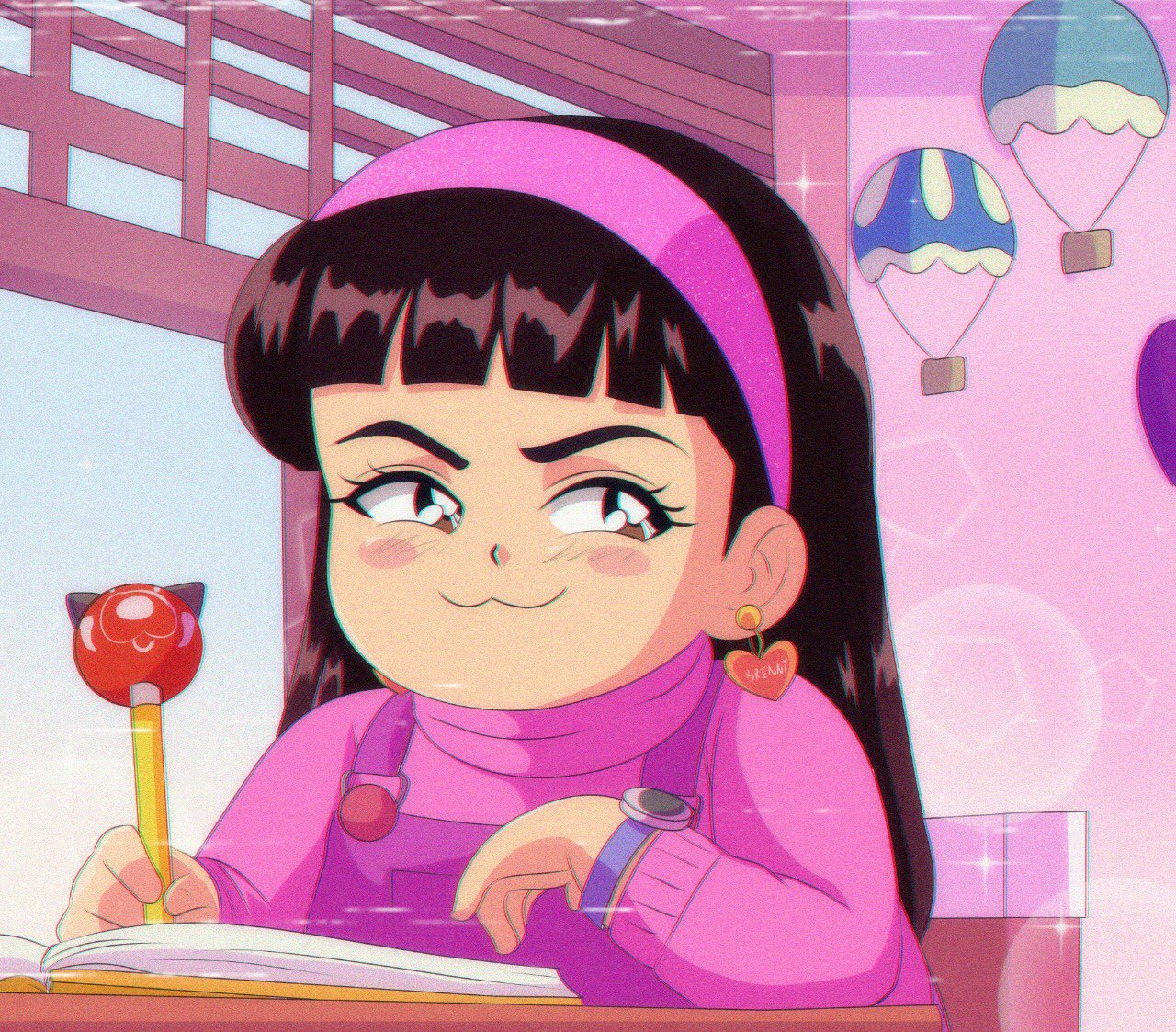 The Big ImageBoard (TBIB) - 1990s (style) 1girl abby (turning red) animification black hair blue ...