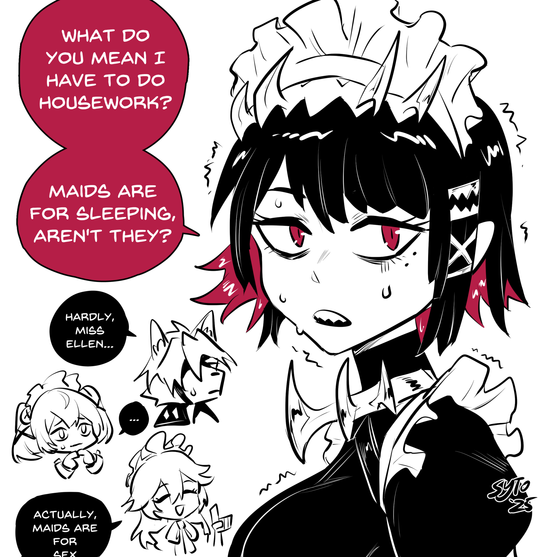 The Big ImageBoard (TBIB) - 1boy 3girls alexandrina sebastiane black hair colored inner hair ...