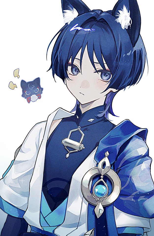 The Big ImageBoard (TBIB) - 1boy animal ear fluff animal ears blue eyes blue hair cat boy cat ...