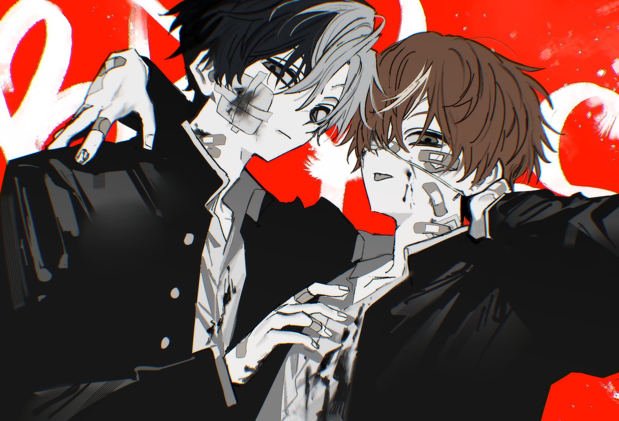 The Big ImageBoard (TBIB) - aoyagi touya bandaid bandaid on face bandaid on finger bandaid on ...