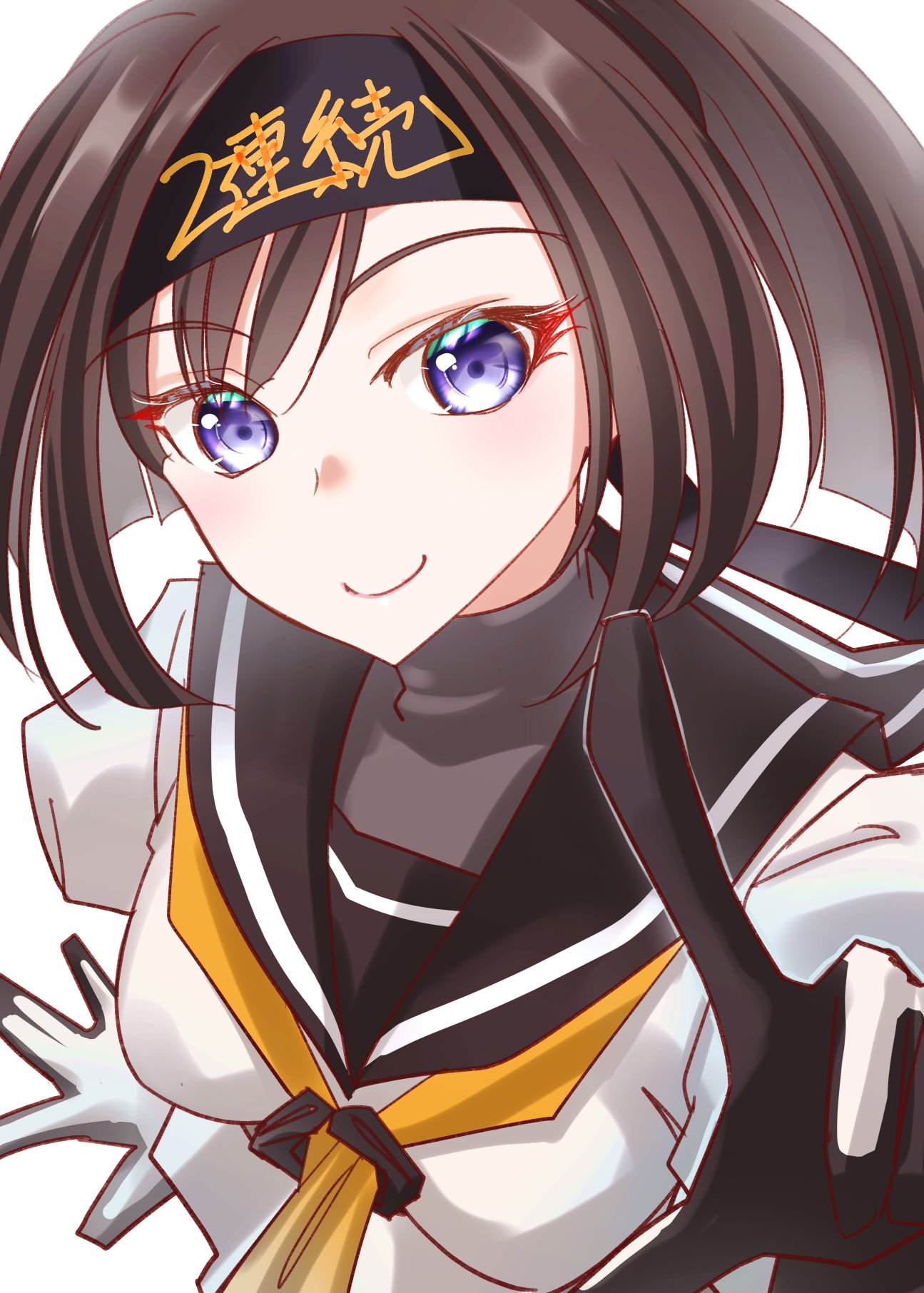 The Big ImageBoard (TBIB) - 1girl akizuki (kancolle) black headband black sailor collar blue ...