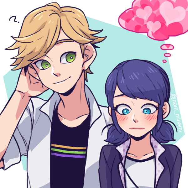 The Big ImageBoard (TBIB) - 1girl ? adrien agreste black hair blonde hair blue eyes blush bright ...