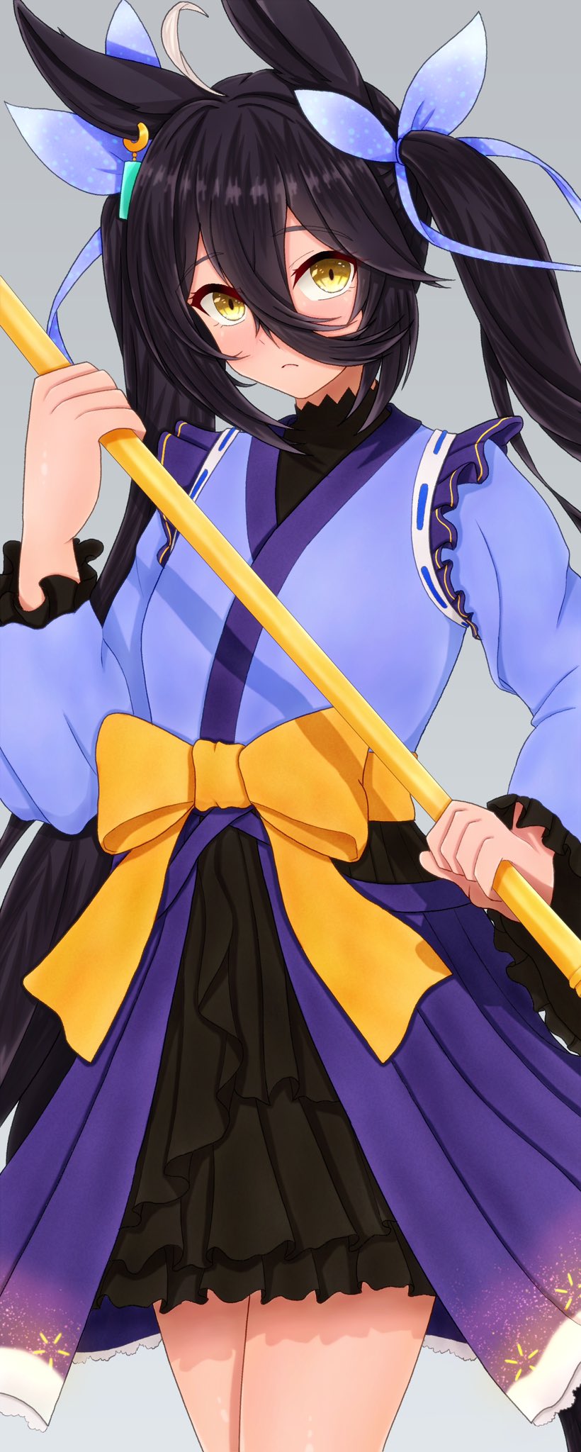 The Big ImageBoard (TBIB) - 1girl ahoge alternate costume animal ears black hair black skirt ...