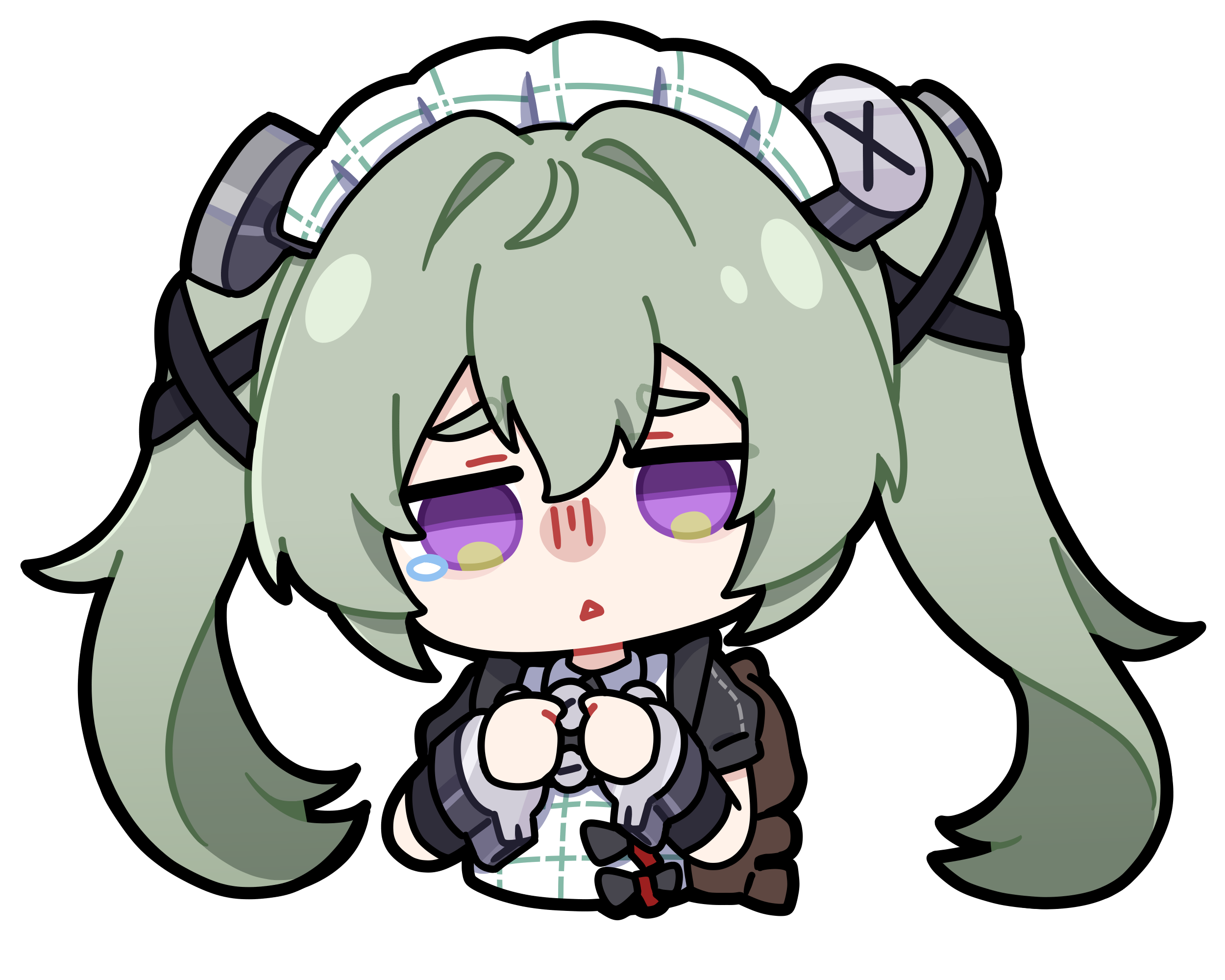 The Big ImageBoard (TBIB) - 1girl apron black dress chibi chibi only chinese commentary ...