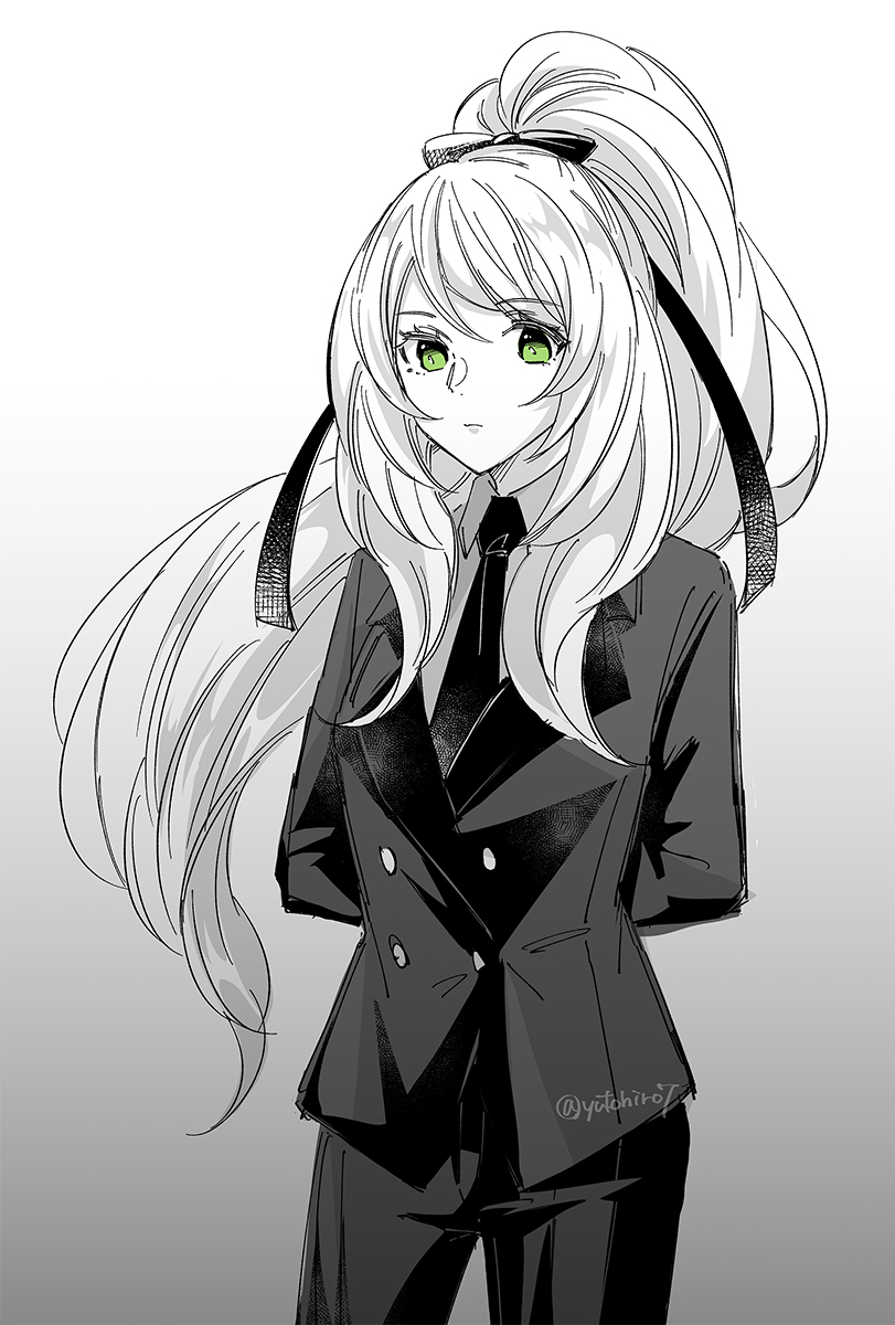 The Big ImageBoard (TBIB) - 1girl arms behind back black bow black bowtie bow bowtie celine ...