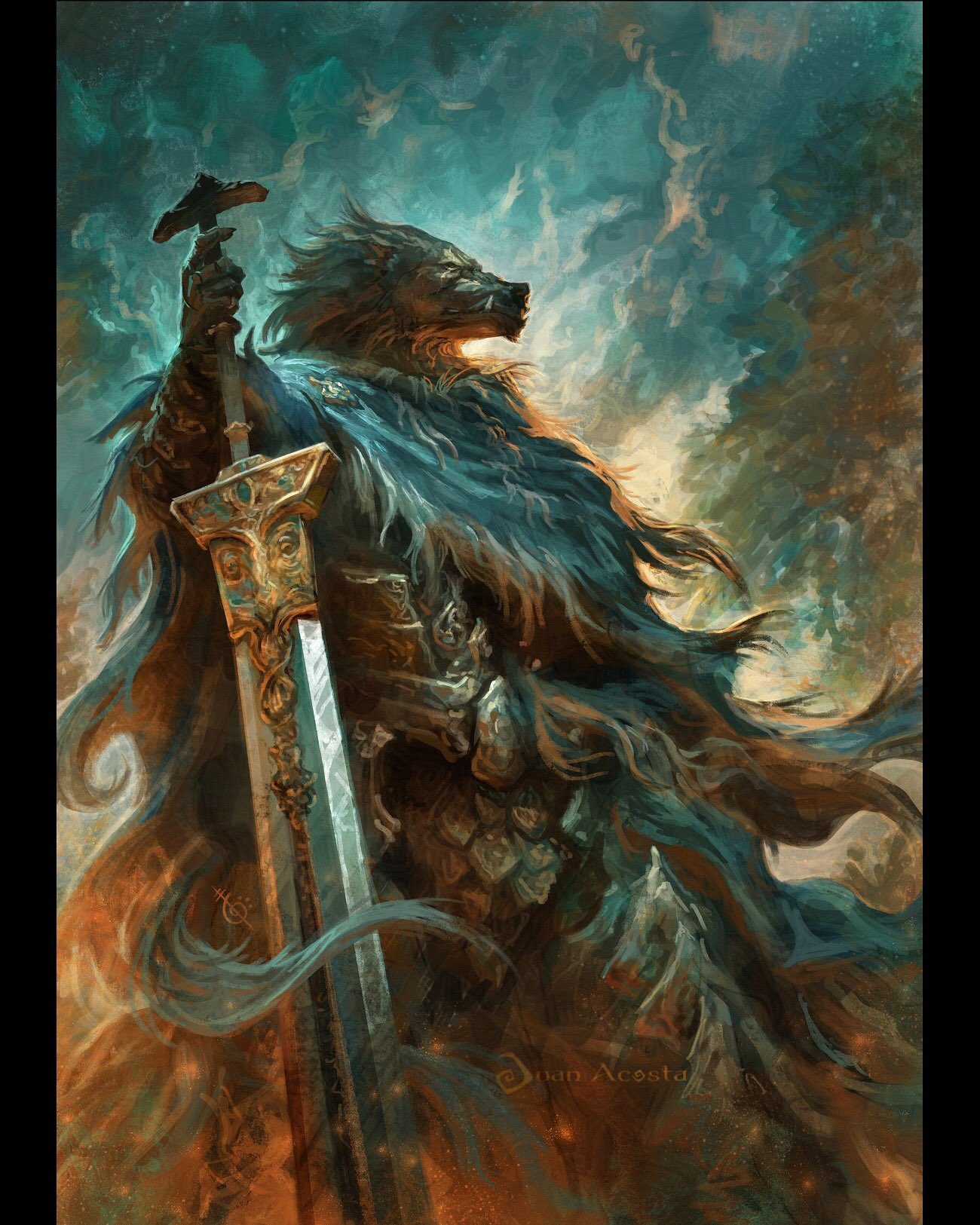 The Big ImageBoard (TBIB) - 1boy abstract background animal nose armor ...