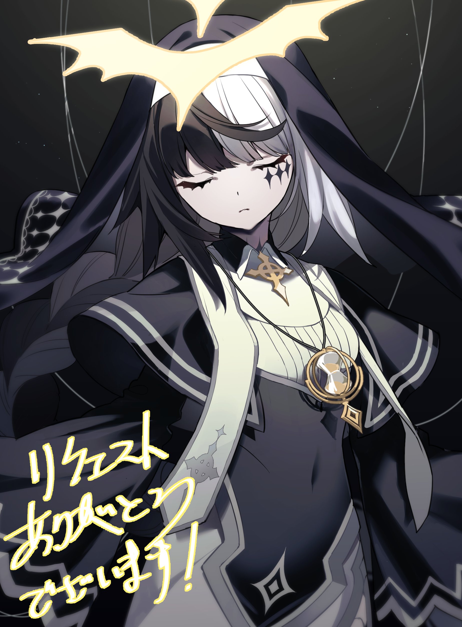 The Big ImageBoard (TBIB) - 1girl absurdres arrow cross black background black capelet black ...