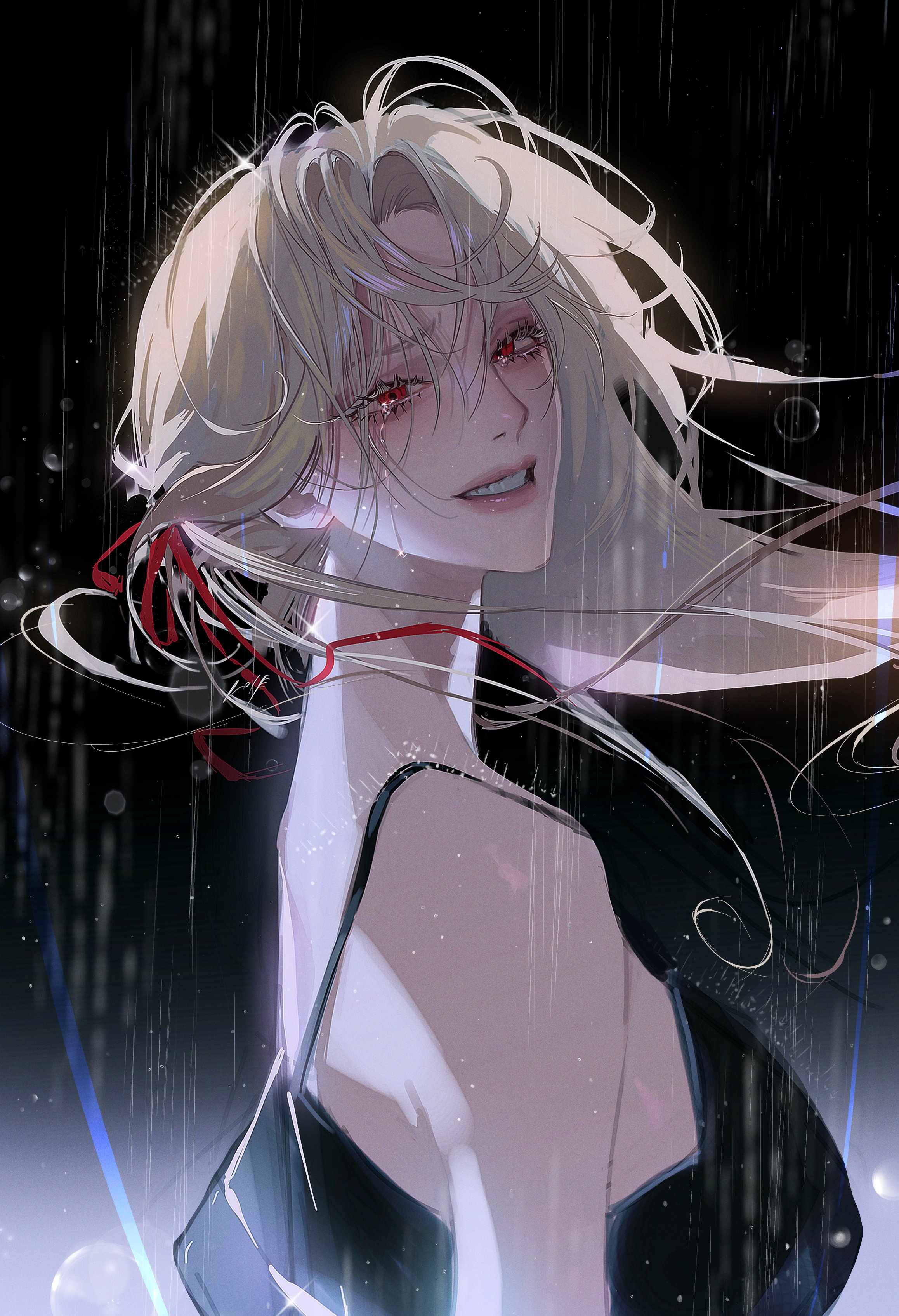 The Big ImageBoard (TBIB) - 1girl absurdres blonde hair crying crying with eyes open grin ...