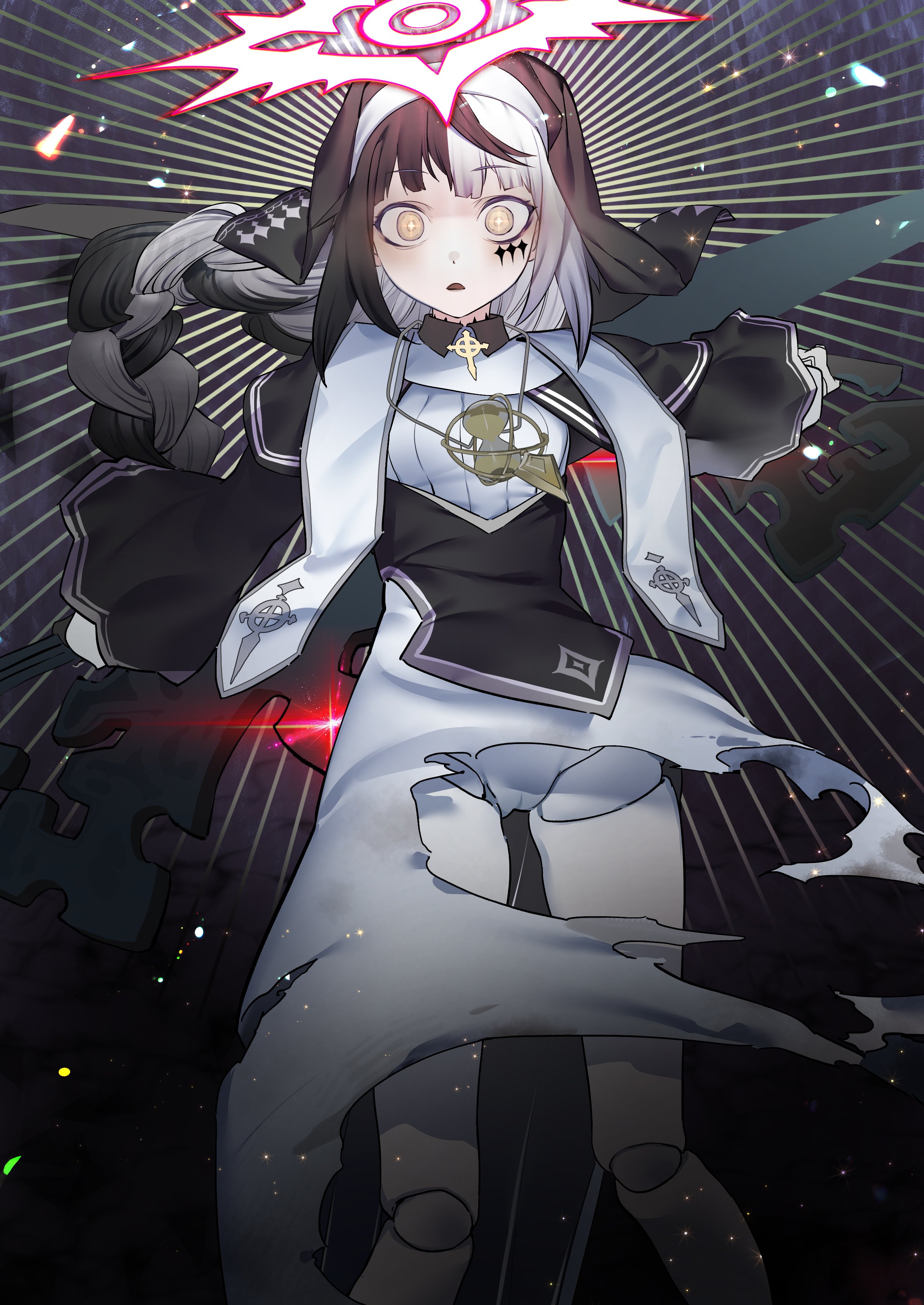 The Big ImageBoard (TBIB) - 1girl absurdres arrow cross black capelet black hair blush borrowed ...