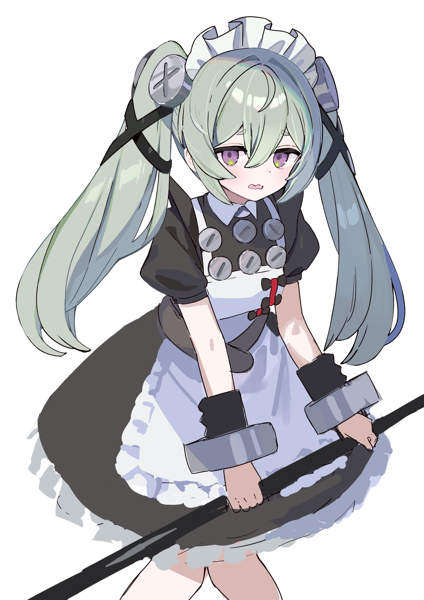 The Big ImageBoard (TBIB) - 1girl apron black dress black ribbon corin wickes dress green hair ...