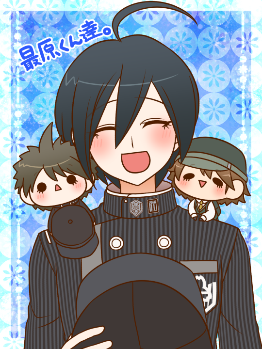 The Big ImageBoard (TBIB) - 3boys ^ ^ ahoge alternate costume baseball cap black eyes black ...