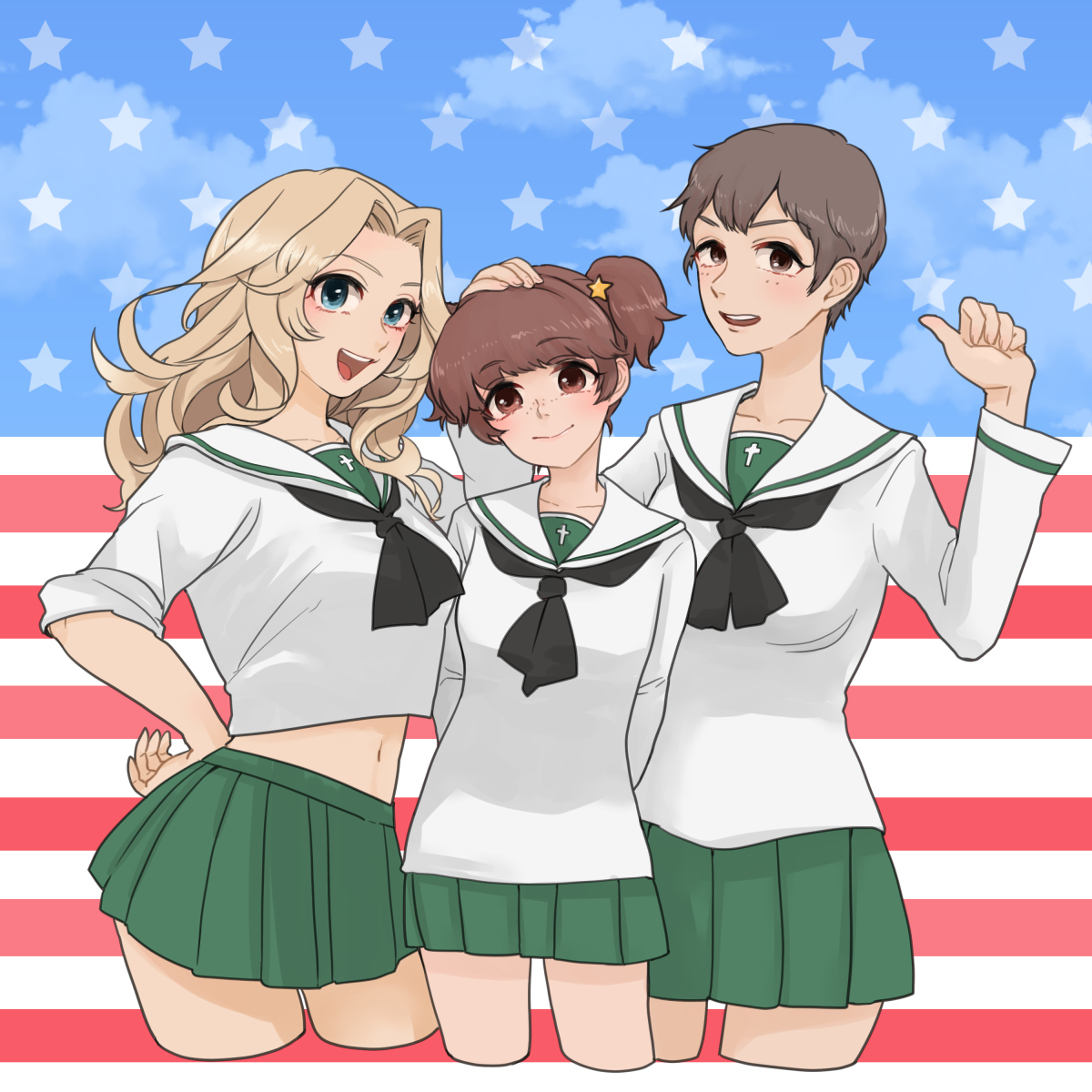 The Big ImageBoard (TBIB) - 3girls alisa (girls und panzer) alternate ...