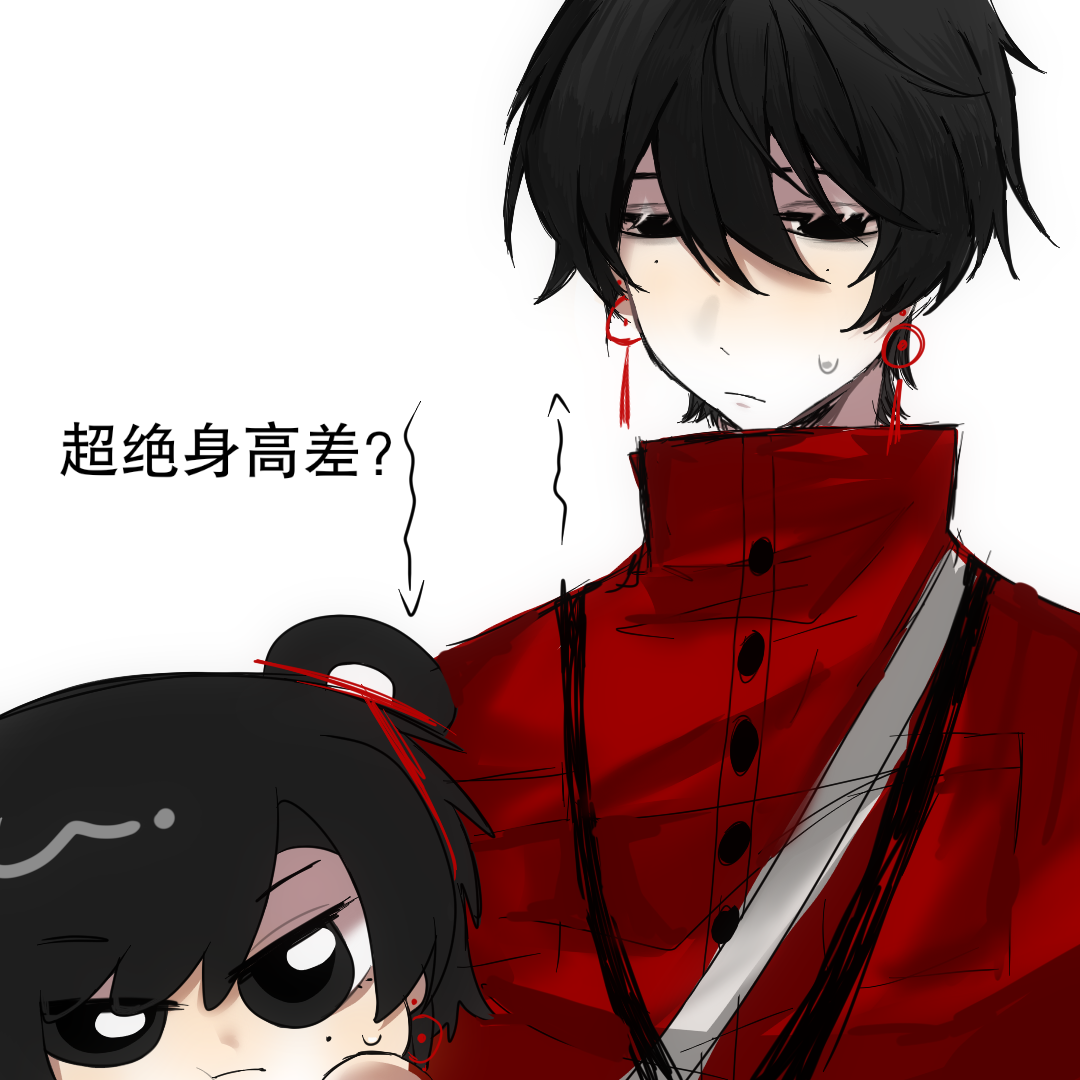 The Big ImageBoard (TBIB) - 1boy 1girl :t black eyes black hair chinese commentary chinese text ...