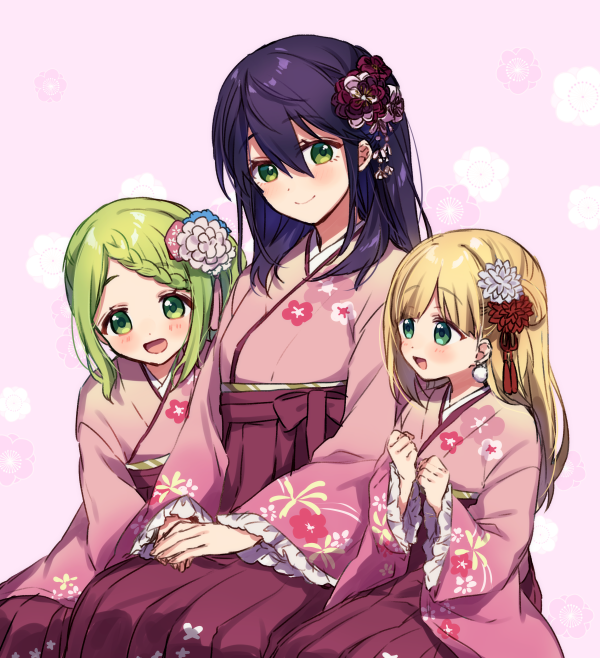 The Big ImageBoard (TBIB) - 3girls :d bangs blonde hair blush breasts ...